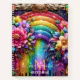 Girly Rainbow Floral Flower Monogram Notebook | Zazzle