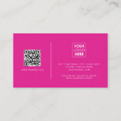 Girly Script Logo QR Code Social Media Pink Business Card | Zazzle