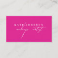 Girly Script Logo QR Code Social Media Pink Business Card | Zazzle