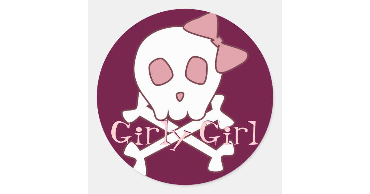 Girly Skull Stickers | Zazzle
