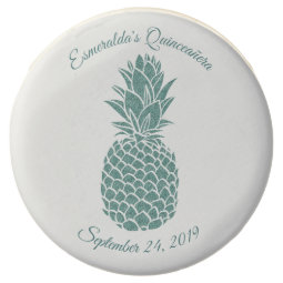 Girly Teal Glitter Pineapple Quinceanera Birthday Chocolate Covered ...