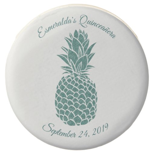 Girly Teal Glitter Pineapple Quinceanera Birthday Chocolate Covered ...