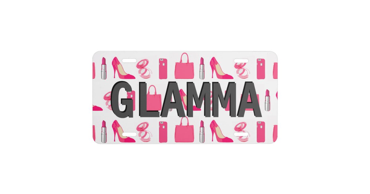 Girly things Glamma license plate | Zazzle