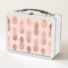 Pink Rose Gold Glitter & Sparkle Monogram Metal Lunch Box | Zazzle.com