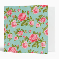 Girly Vintage Roses Floral Print 3 Ring Binder | Zazzle