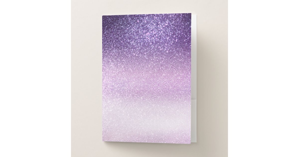 Girly Violet Lilac Pastel Purple Triple Glitter Pocket Folder | Zazzle