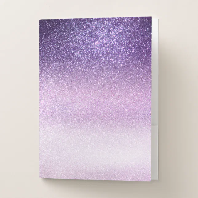 Girly Violet Lilac Pastel Purple Triple Glitter Pocket Folder | Zazzle
