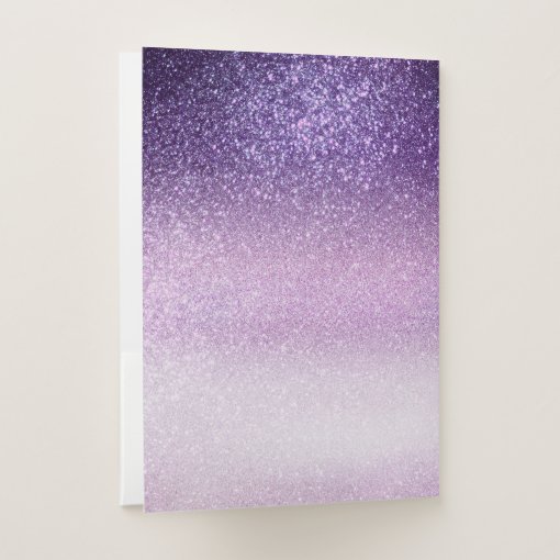 Girly Violet Lilac Pastel Purple Triple Glitter Pocket Folder | Zazzle