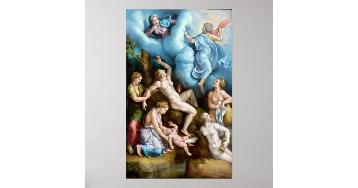 Giulio Romano The Birth of Bacchus Poster | Zazzle