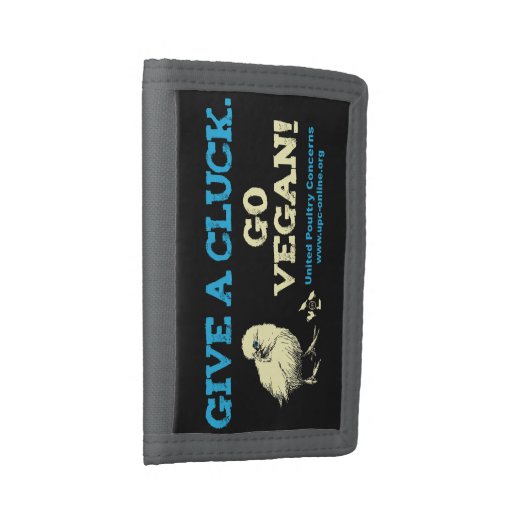 Give A Cluck. Go Vegan! Tri-fold Wallet | Zazzle