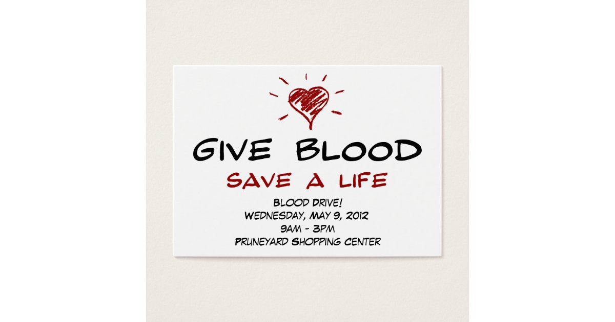 Give Blood Save A Life Blood Drive Chubby Template | Zazzle