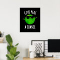 Give Peas A Chance Positive Pea Pun Dark BG Poster | Zazzle