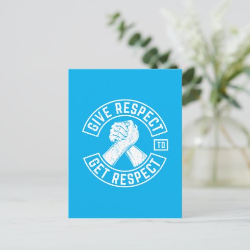 Give Respect To Get Respect MC Biker Inspirational Postcard | Zazzle