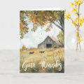 Give Thanks Charming Rustic Farm Thanksgiving Card | Zazzle