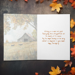 Give Thanks Charming Rustic Farm Thanksgiving Card | Zazzle