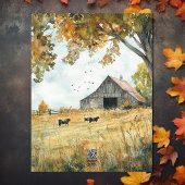 Give Thanks Charming Rustic Farm Thanksgiving Card | Zazzle