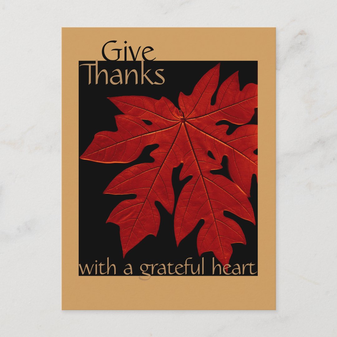 Give Thanks Fall Thanksgiving Prayer Custom Holiday Postcard | Zazzle