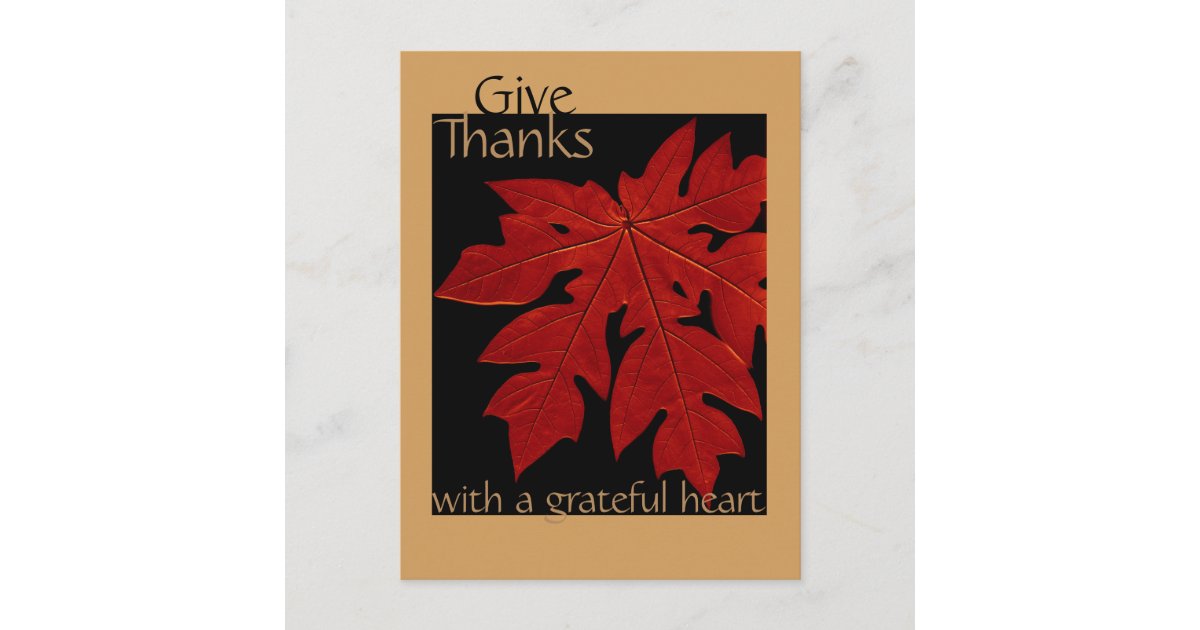 Give Thanks Fall Thanksgiving Prayer Custom Holiday Postcard | Zazzle