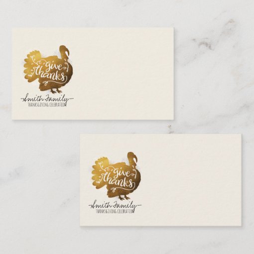 Give Thanks | Family Thanksgiving Celebration Place Card | Zazzle