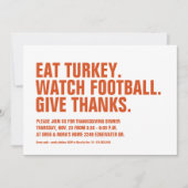 Give thanks fun simple modern orange Thanksgiving Invitation | Zazzle