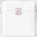 Give Thanks Modern Watercolor Floral Thanksgiving Classic Round Sticker ...