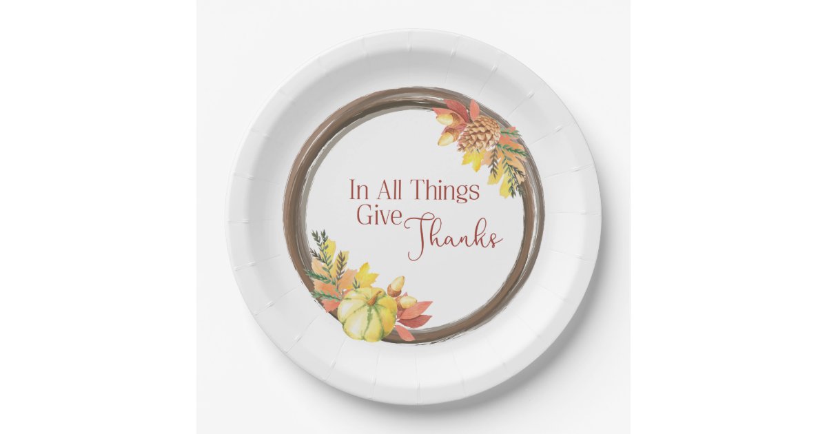 Give Thanks Paper Plate | Zazzle