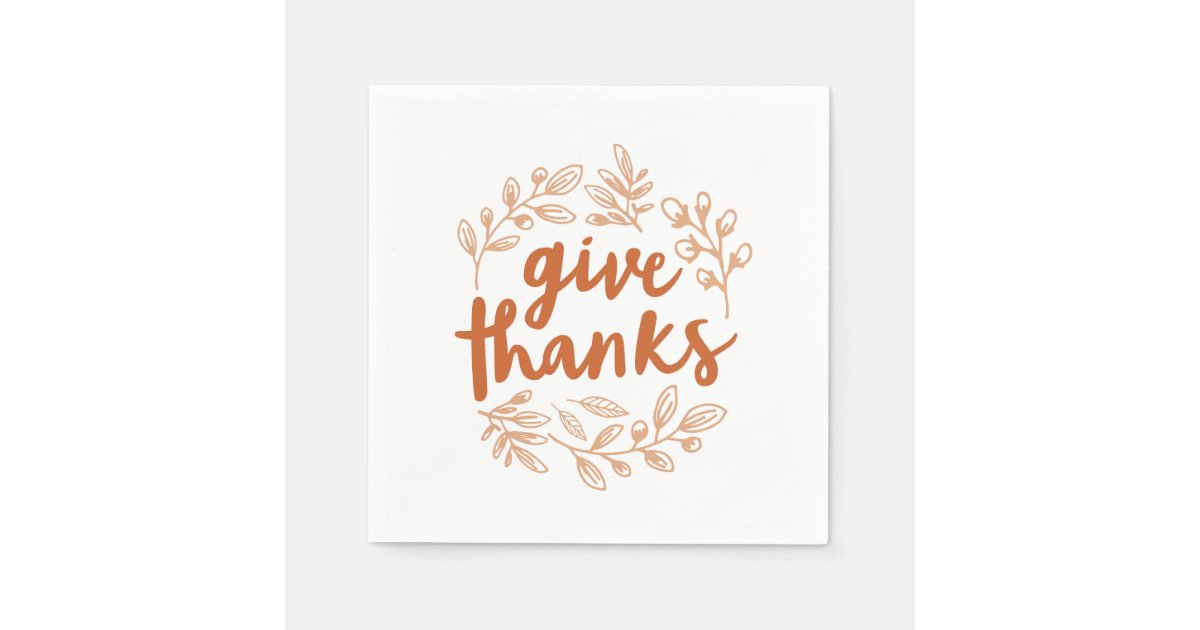 Give Thanks Script Napkins | Zazzle