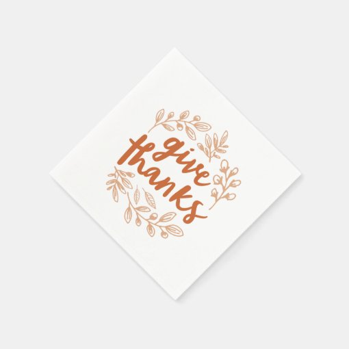 Give Thanks Script Napkins | Zazzle