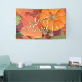 Give Thanks Script Typography Autumn Thanksgiving Banner | Zazzle