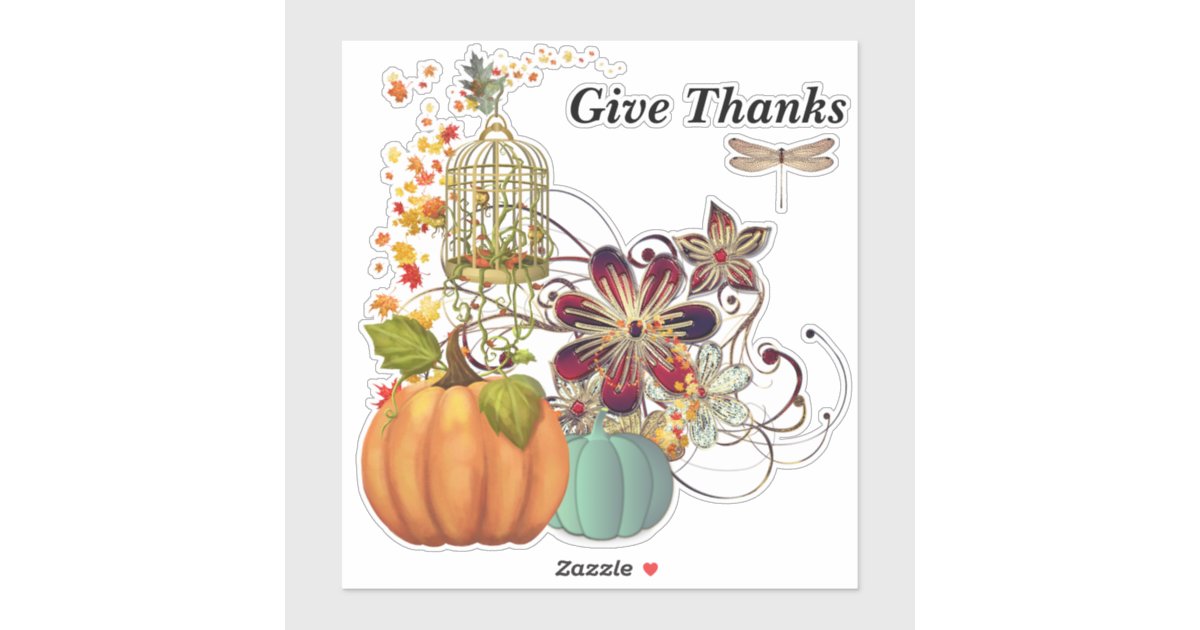 Give Thanks Sticker | Zazzle