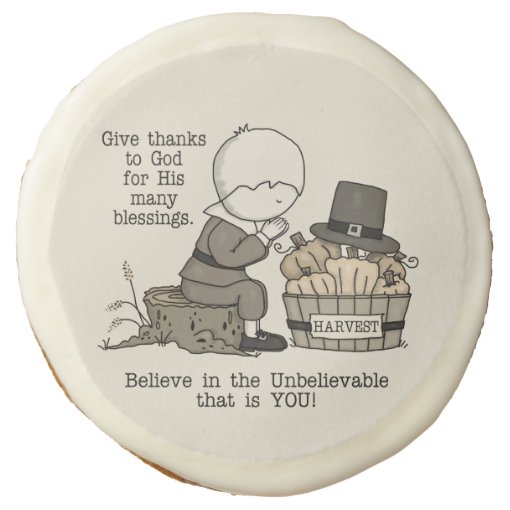 Give Thanks Sugar Cookie | Zazzle
