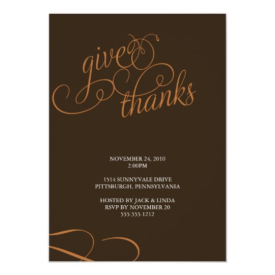 give thanks {thanksgiving dinner invitation} invitation | Zazzle.com