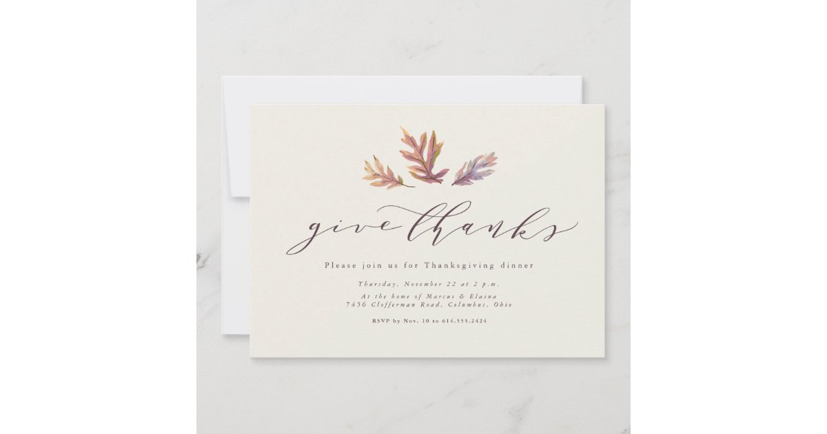 Give thanks Thanksgiving invitation | Zazzle.com
