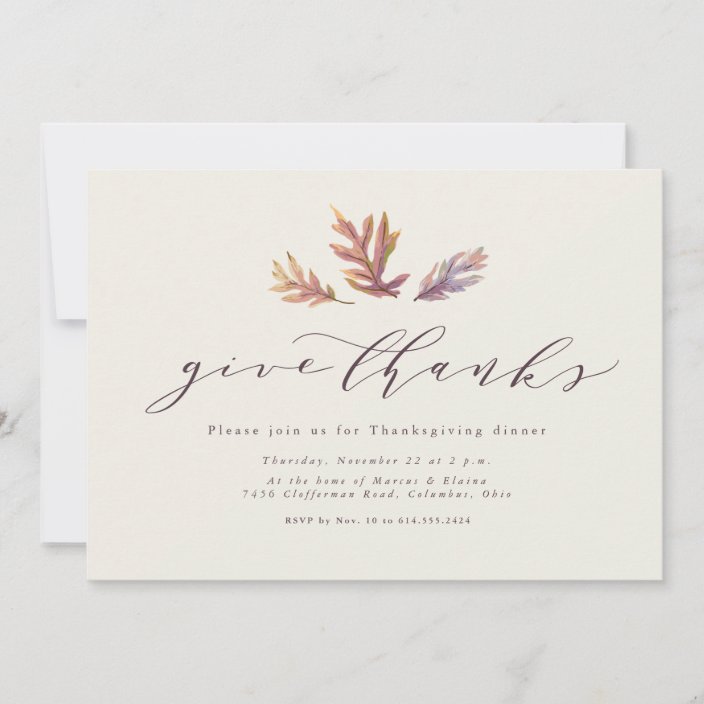 Give thanks Thanksgiving invitation | Zazzle.com