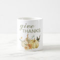 Give Thanks Watercolor Pumpkin Coffee Mug | Zazzle