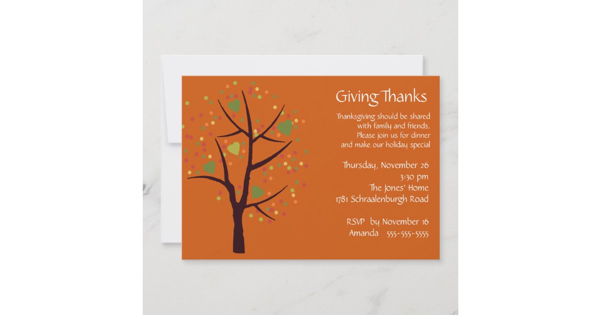 Giving Thanks Thanksgiving Dinner Party Invitation | Zazzle