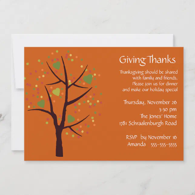 Giving Thanks Thanksgiving Dinner Party Invitation | Zazzle