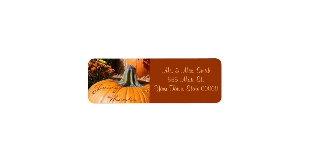 Giving Thanks Thanksgiving Label | Zazzle