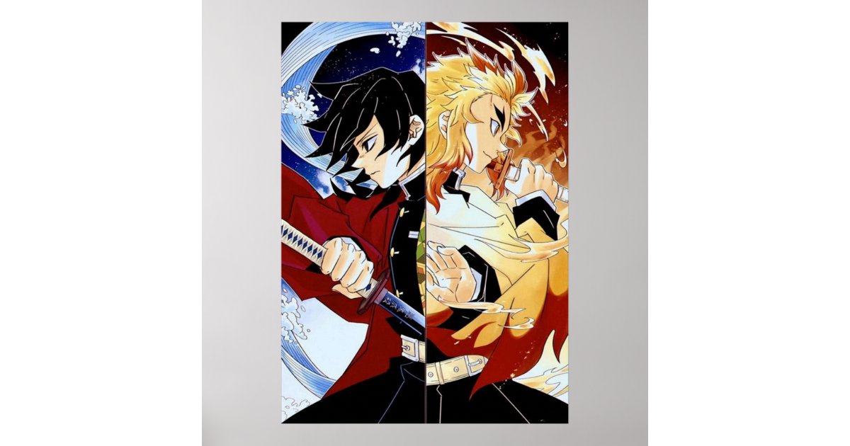Giyu Tomioka and Kyojuro Rengoku Poster | Zazzle