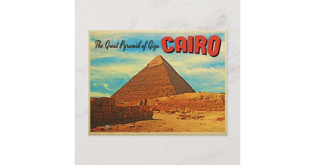 Giza Pyramid Cairo Egypt Postcard | Zazzle