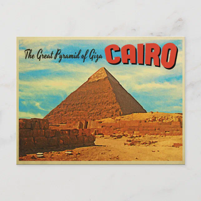 Giza Pyramid Cairo Egypt Postcard | Zazzle