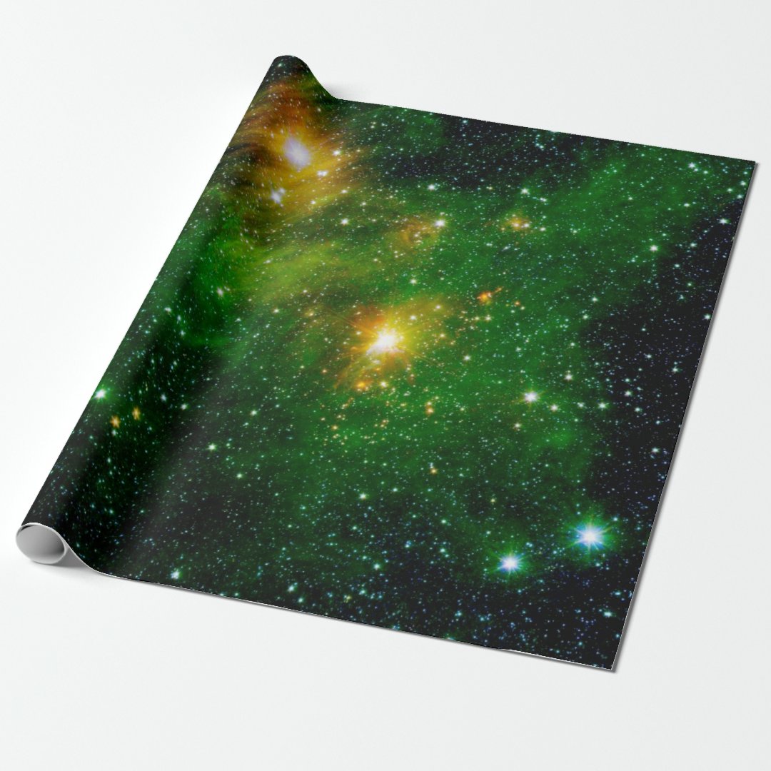 GL490 Green Gas Cloud Nebula - NASA Space Photo Wrapping Paper | Zazzle