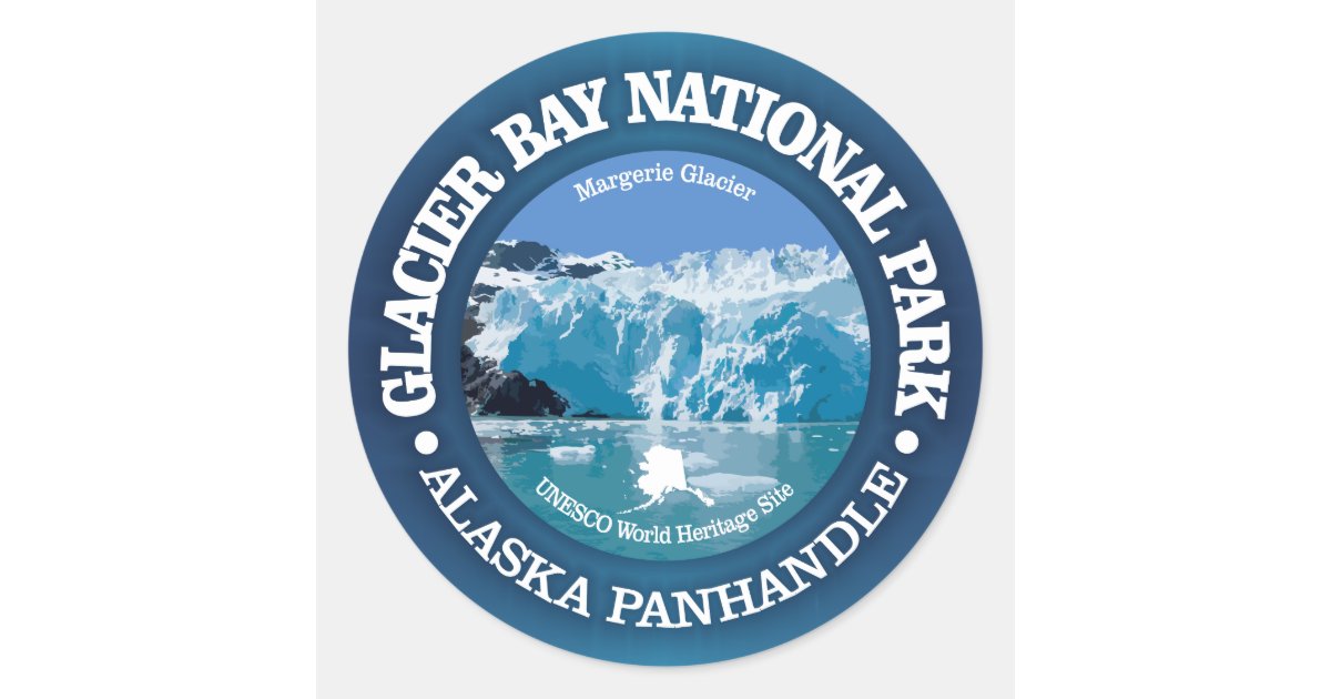 Glacier Bay National Park (color) Classic Round Sticker | Zazzle
