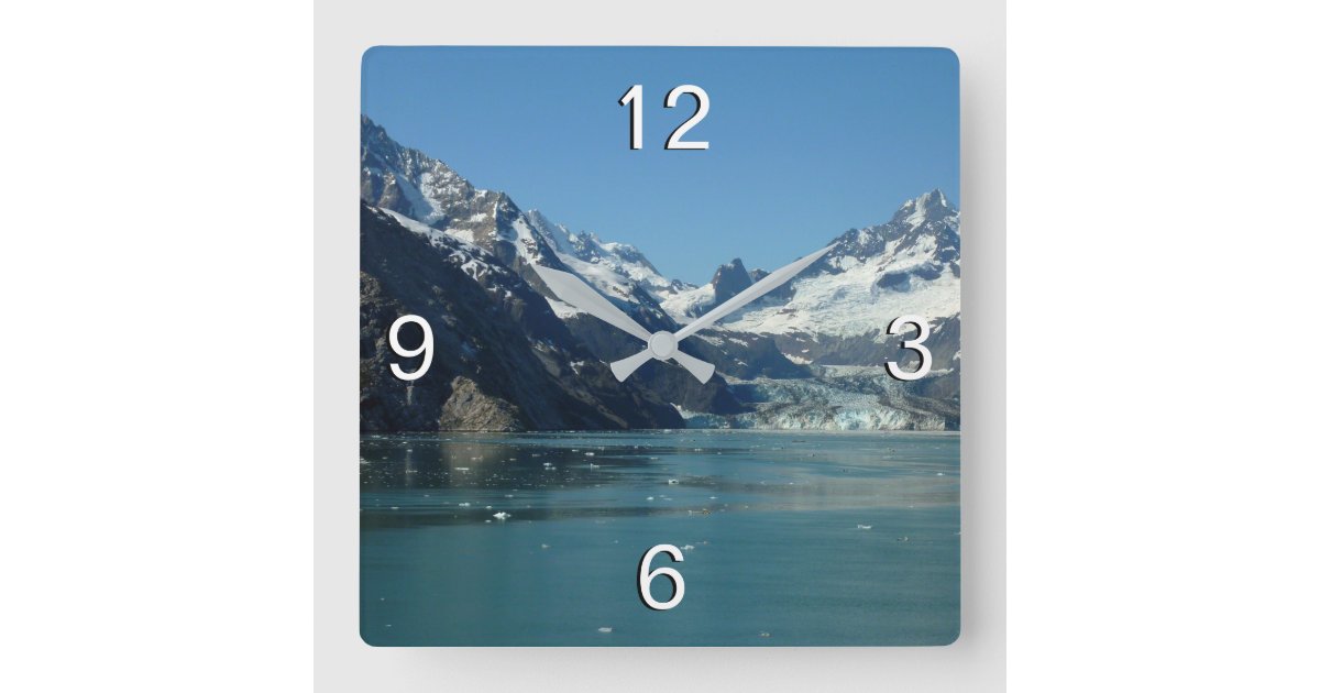 Glacier-Fed Waters of Alaska Square Wall Clock | Zazzle