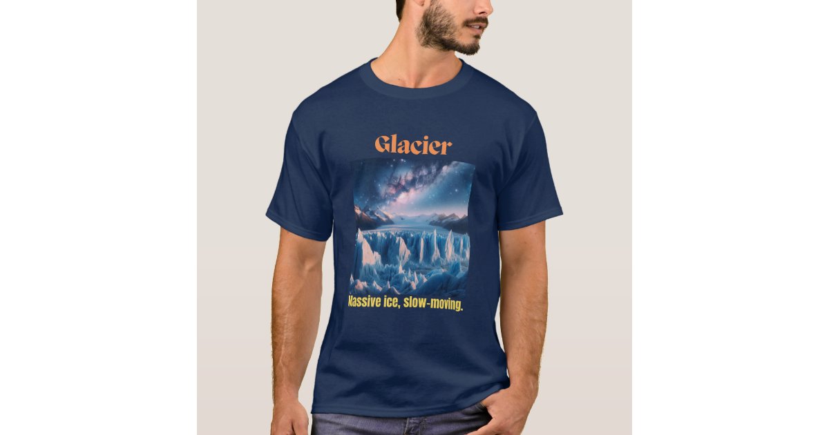 Glacier Massive Ice Navy Blue Tee | Zazzle