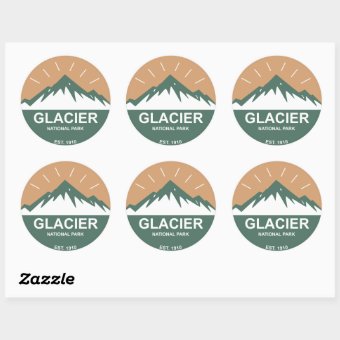 Glacier National Park Classic Round Sticker | Zazzle