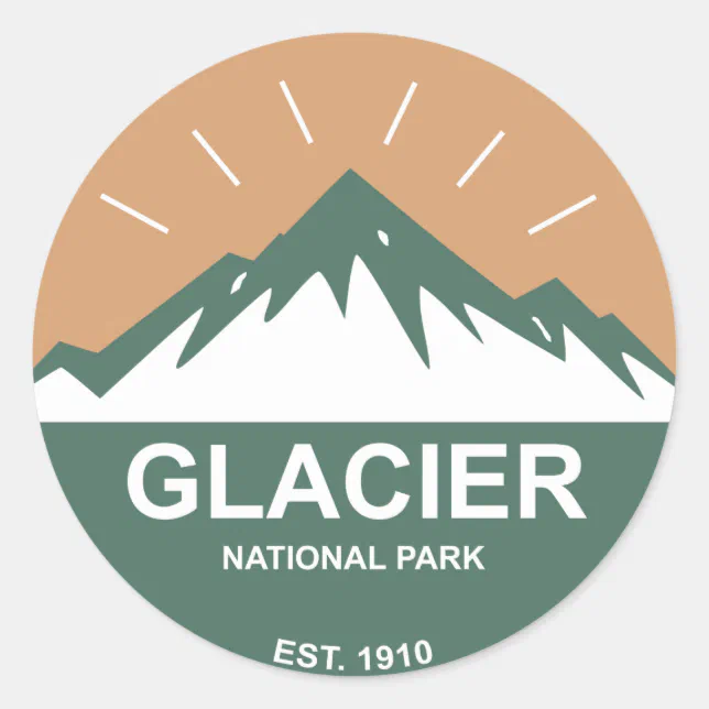 Glacier National Park Classic Round Sticker | Zazzle