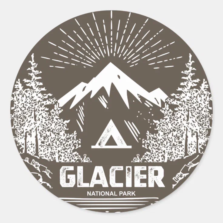 Glacier National Park Classic Round Sticker | Zazzle