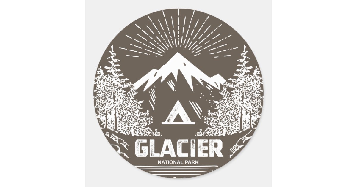 Glacier National Park Classic Round Sticker | Zazzle