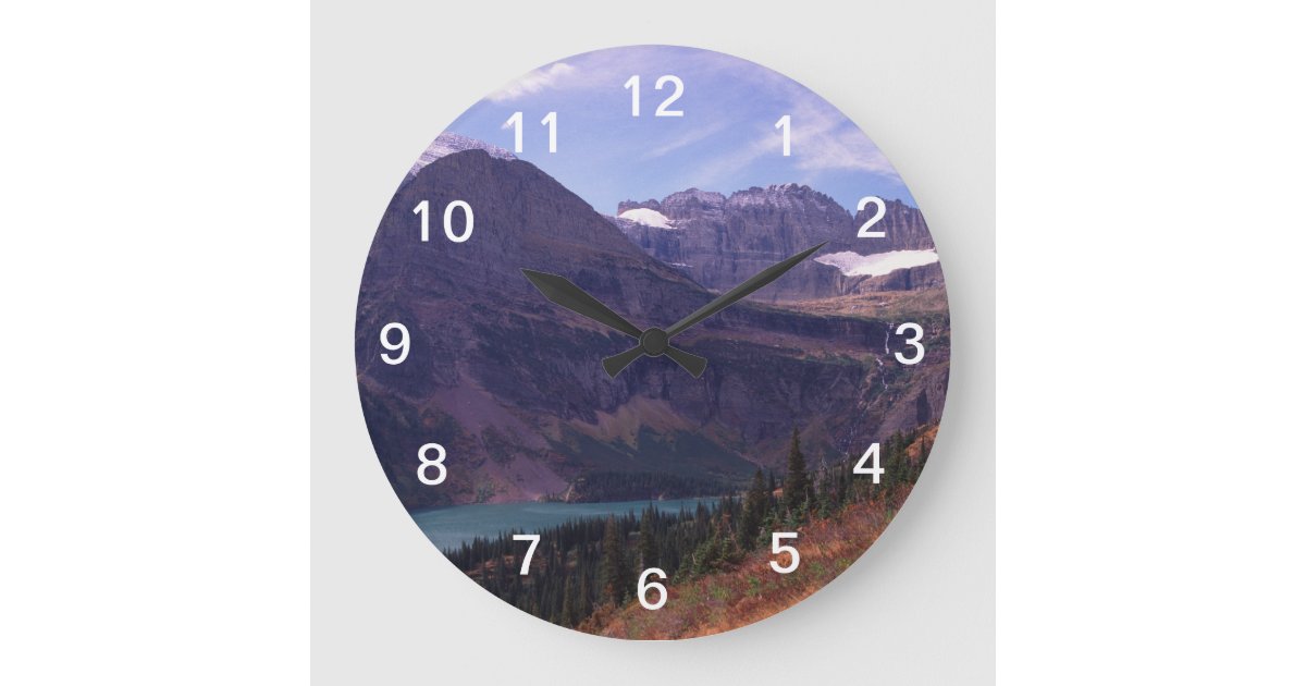 Glacier National Park Large Clock | Zazzle